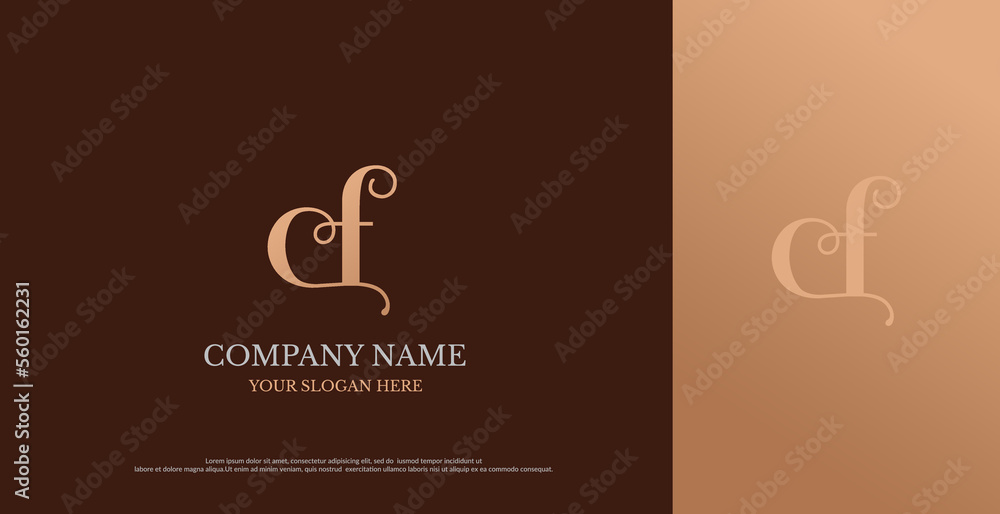 Initial CF Logo Design Vector Stock Vector | Adobe Stock