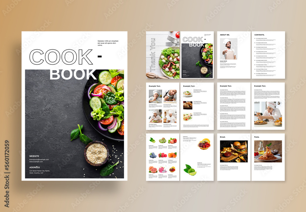 Cookbook Layout Stock Template | Adobe Stock