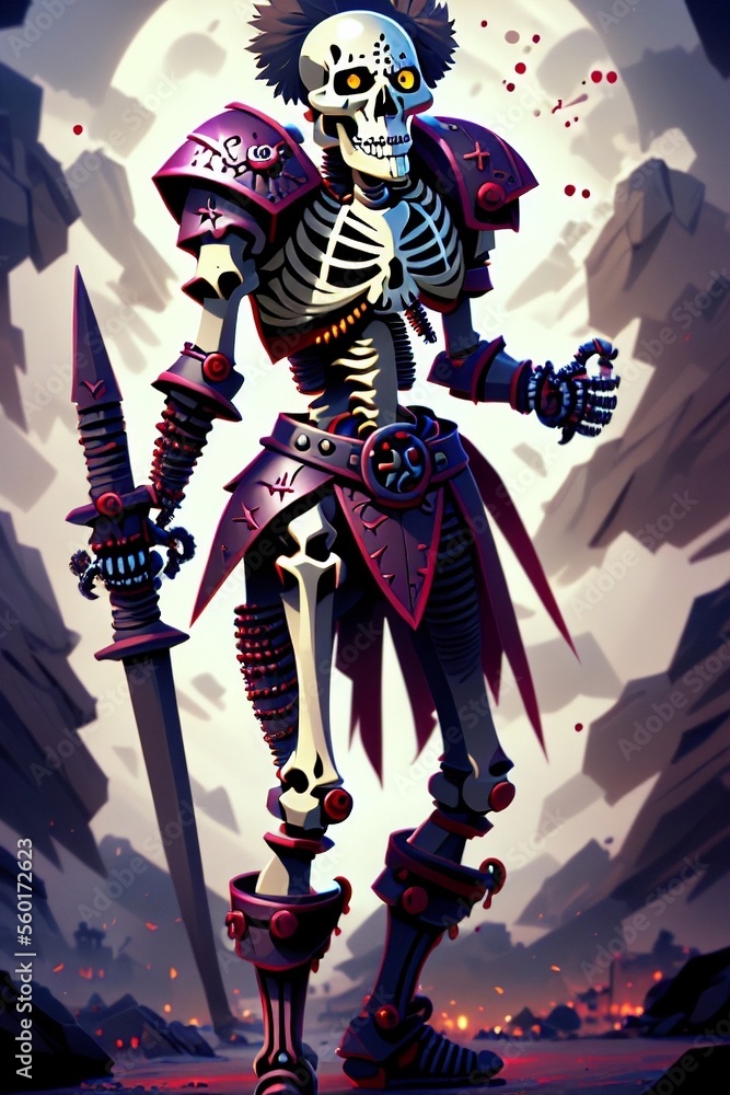 Leach necromancer skeleton warlock character. Generative AI Stock ...