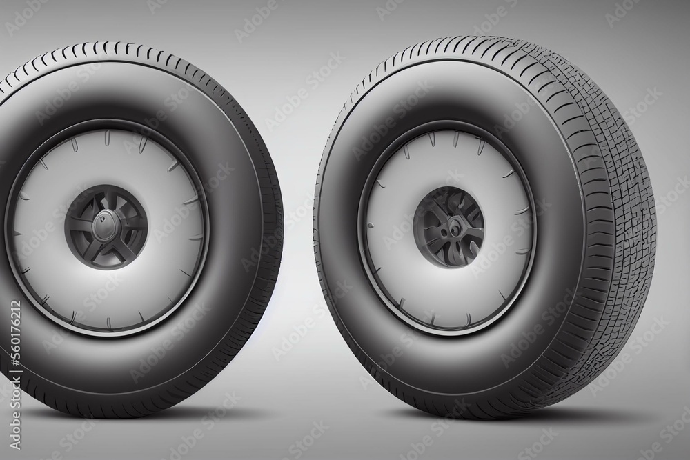Car tyre icons, wheel tire, rim disk monochrome vector retro symbols ...