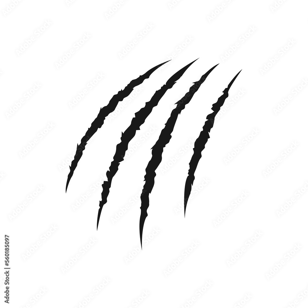 Animal Claw scratches icon. Claw scratches symbol. Cat tiger scratches ...