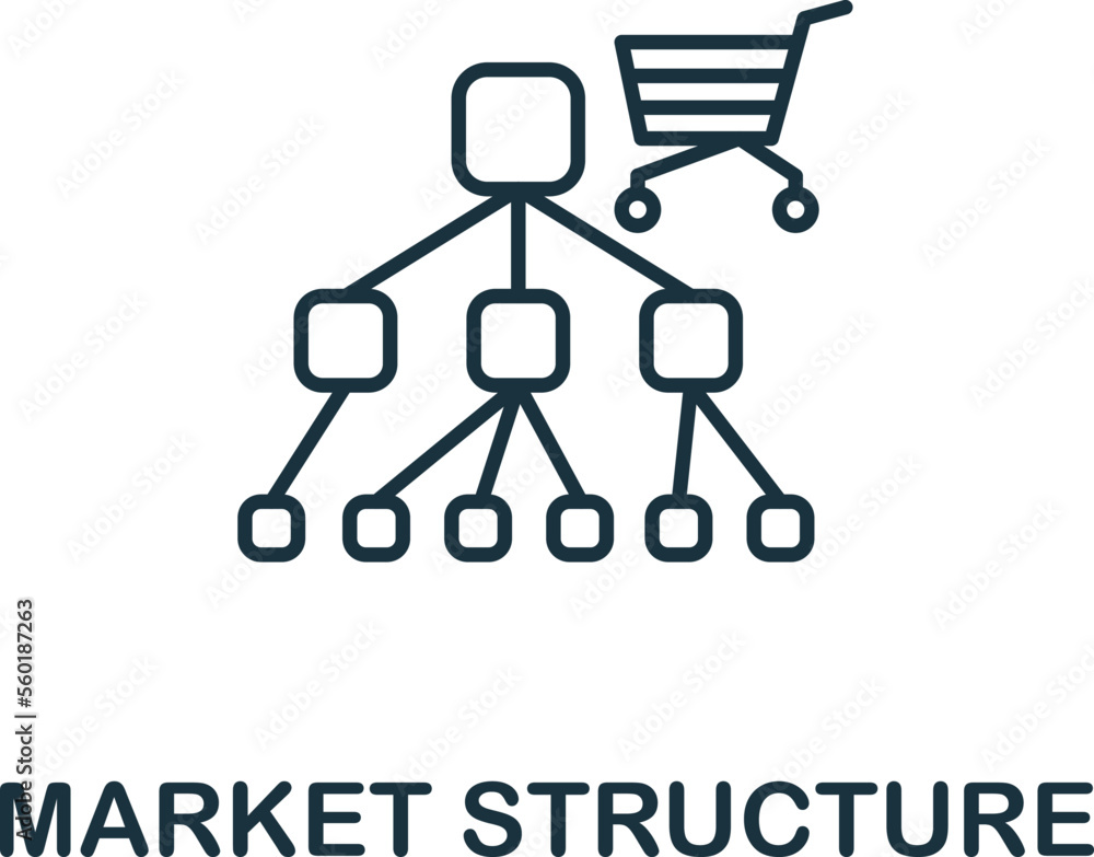 Market Structure icon. Monochrome simple Global Business icon for ...