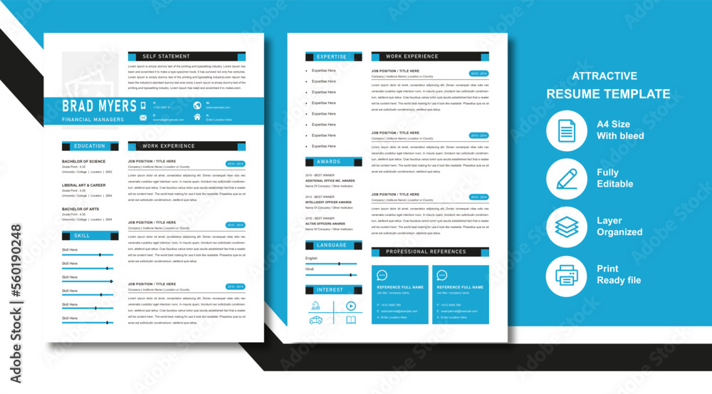 Attractive Resume Template - Stand Out from the Crowd and Get the Job ...