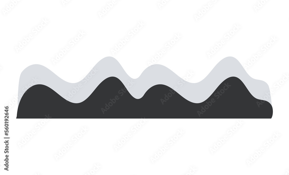 Curve sound waves for music equalizer, voice message or radio signal ...