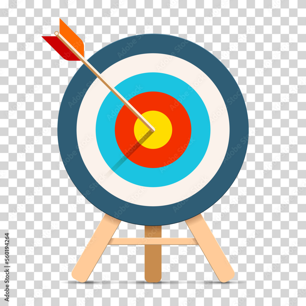 Target icon in flat style on transparent background. Bullseye business ...