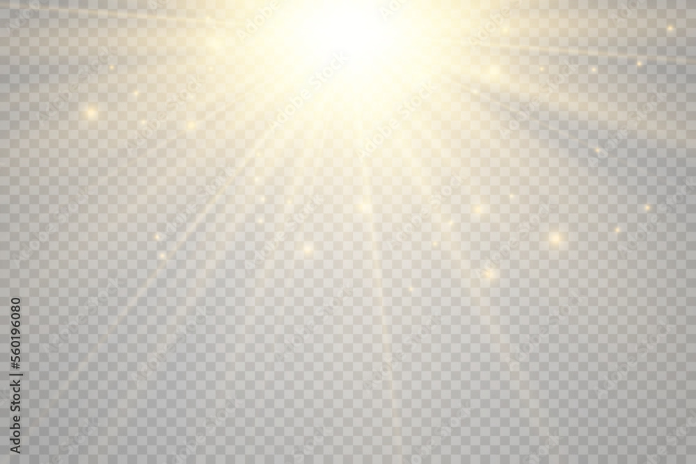 Special lens flash, light effect. The flash flashes rays and ...