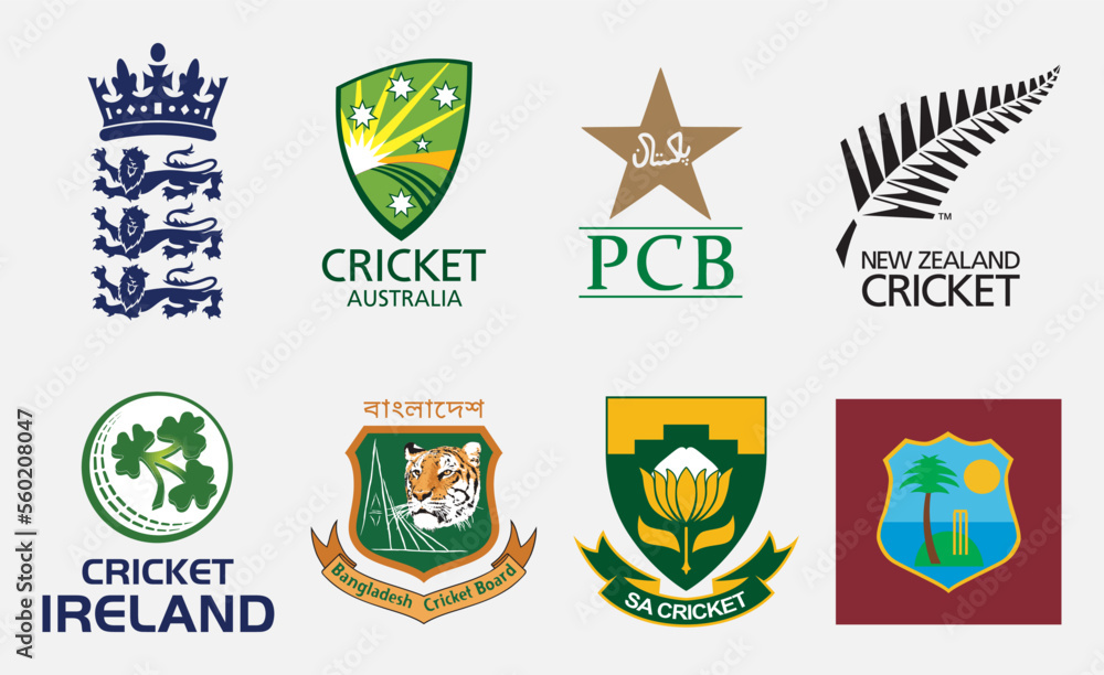 Popular Cricket board logo. England, Australia, Pakistan, South Africa ...