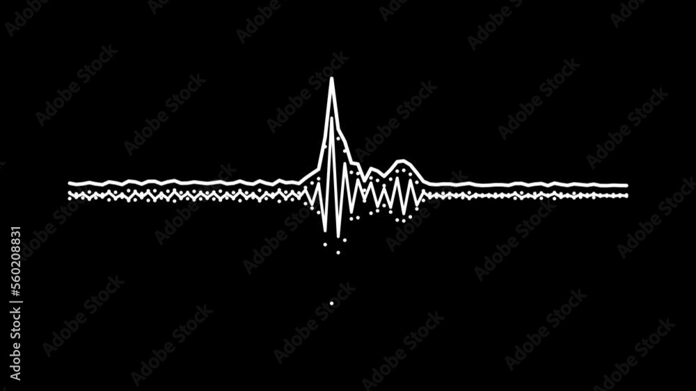 audio wave spectrum on black background. waves sound effect music ...