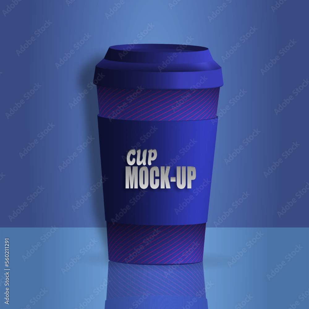 closed paper cup. Plastic Cup with Cover, Front View Mockup Design ...