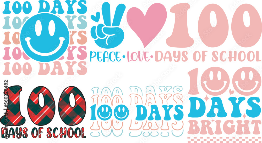 100 Days of School SVG Bundle -100 Days of School SVG, Vector Design ...