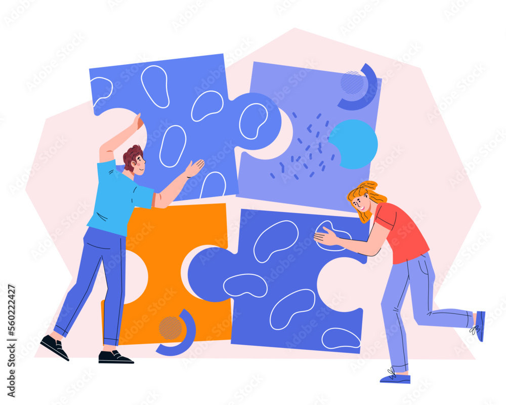 Collaboration and teamwork, solution and business plan concept ...