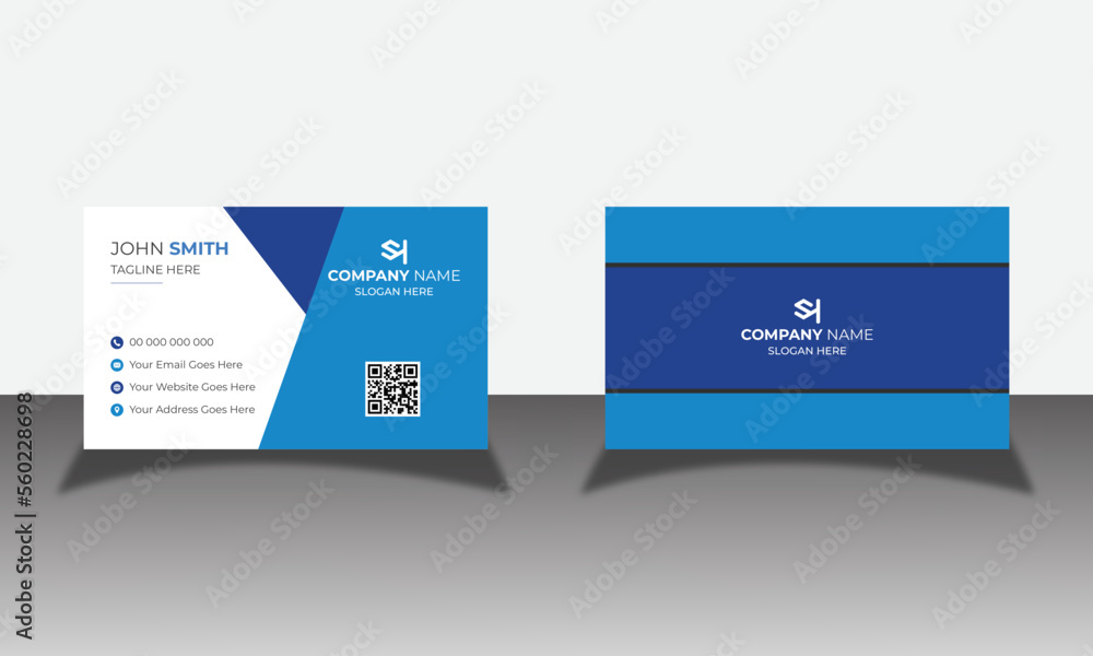 Simple business card name card horizontal simple clean template vector ...