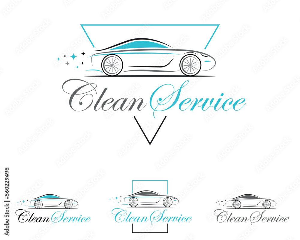 Triangle Car Logo Silhouette Clean Service with Variations Layout ...