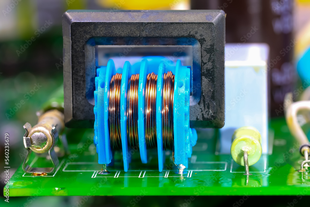 transformer with copper winding of an electronic circuit of an ...
