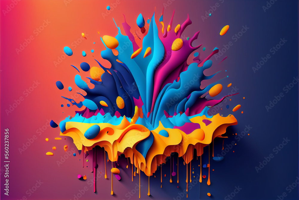 splash 3d poster modern background. Liquid forms Stock Illustration ...