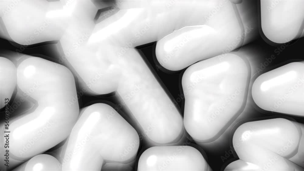 Flashing moving pattern of 3d liquid. Motion. 3d molecular fluid parts ...