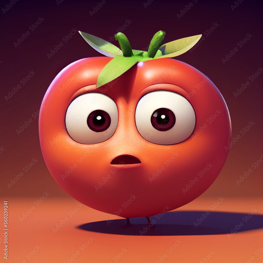 Cute Cartoon Tomato (Generative AI) Stock Illustration | Adobe Stock
