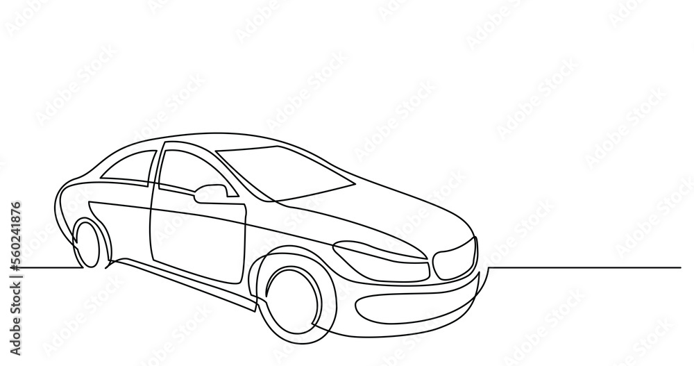 continuous line drawing of luxury elegant car - PNG image with ...