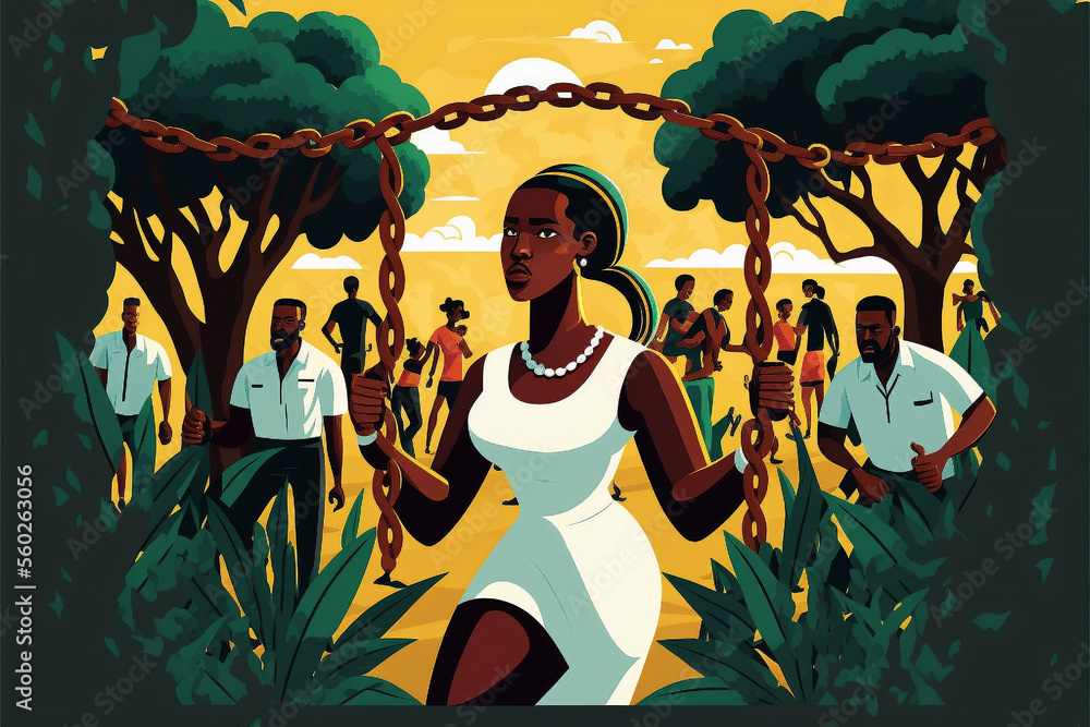 Black people, black slaves breaking free from plantation, breaking free ...