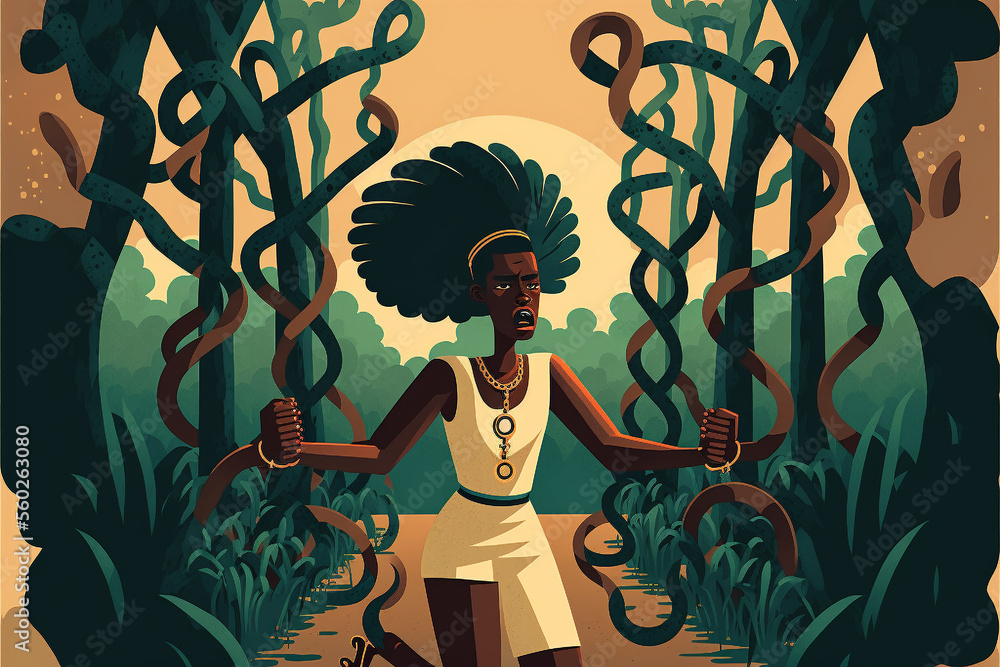 Black people, black slaves breaking free from plantation, breaking free ...