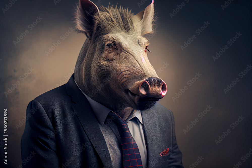 Pig dressed like a businessman in bank suit is the new CEO Stock ...
