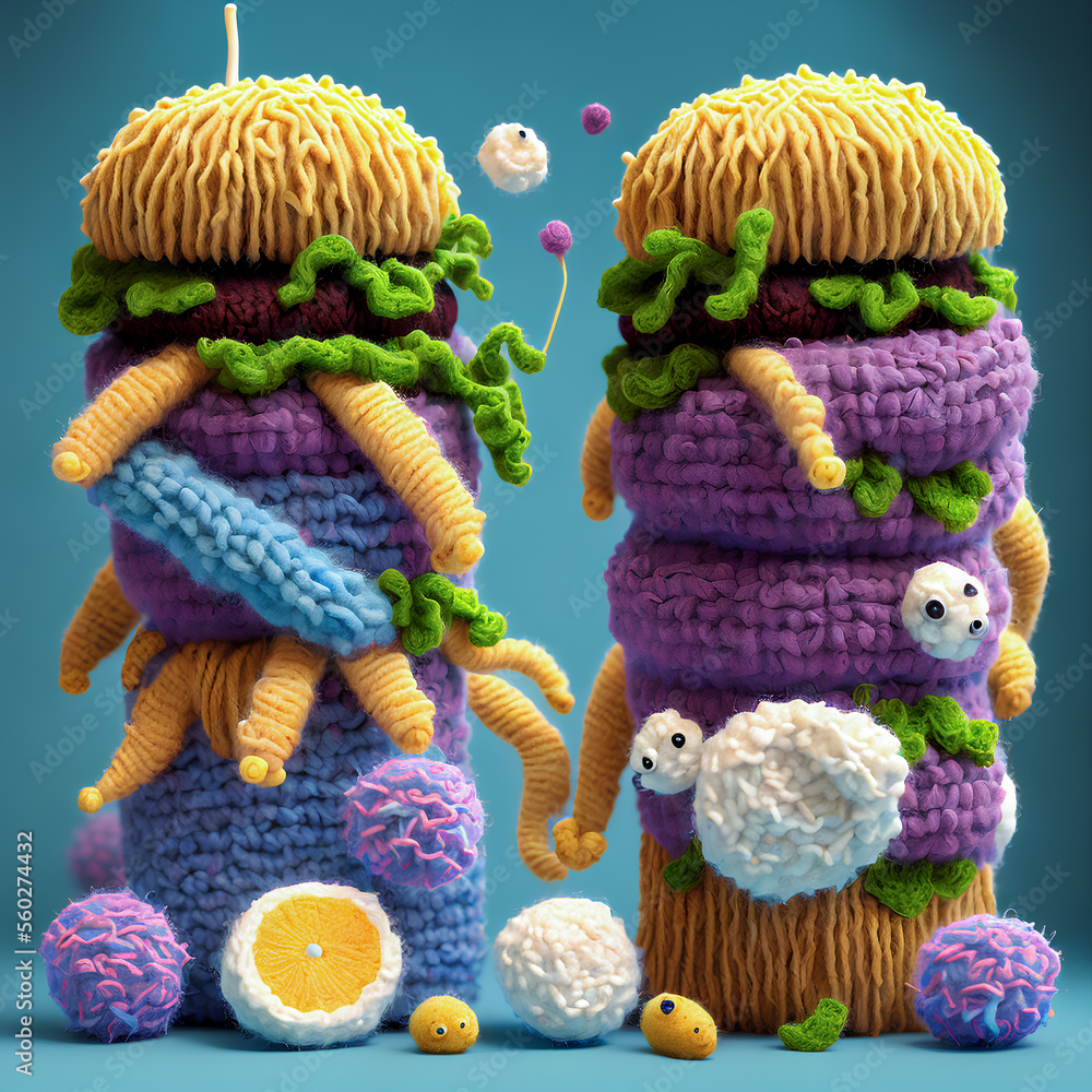 Generative AI. Illustration of cute and delicious hamburger doll made ...