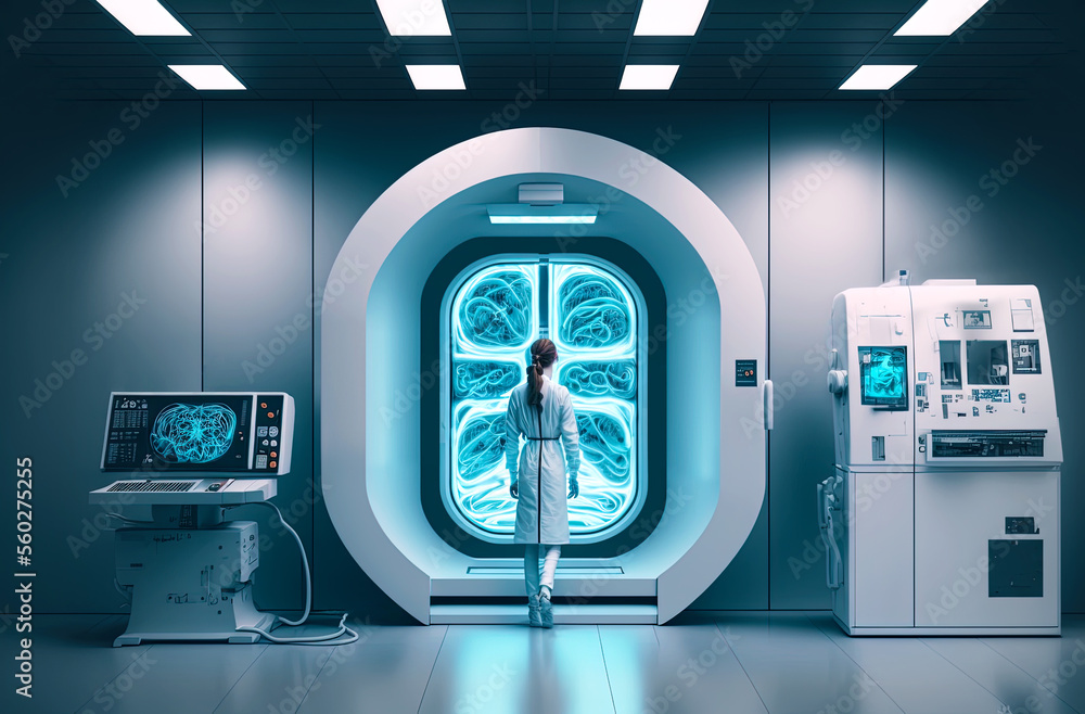 Modern and functioning medical screening technology at room with MRI ...