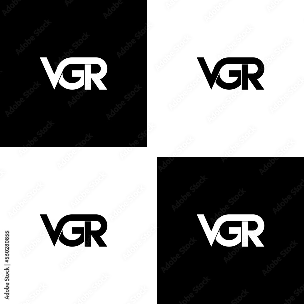 vgr typography letter monogram logo design set Stock Vector | Adobe Stock