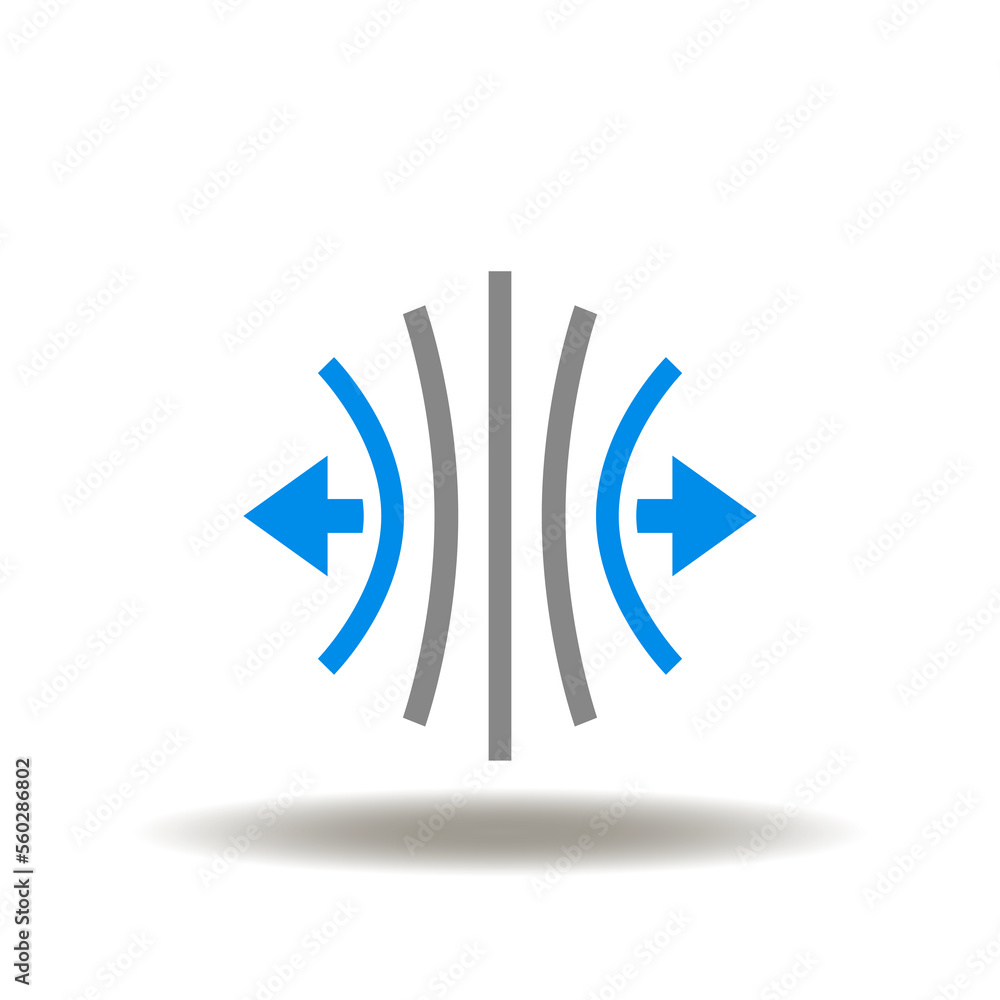 Vector illustration of flexible lines with arrows inside. Icon of ...