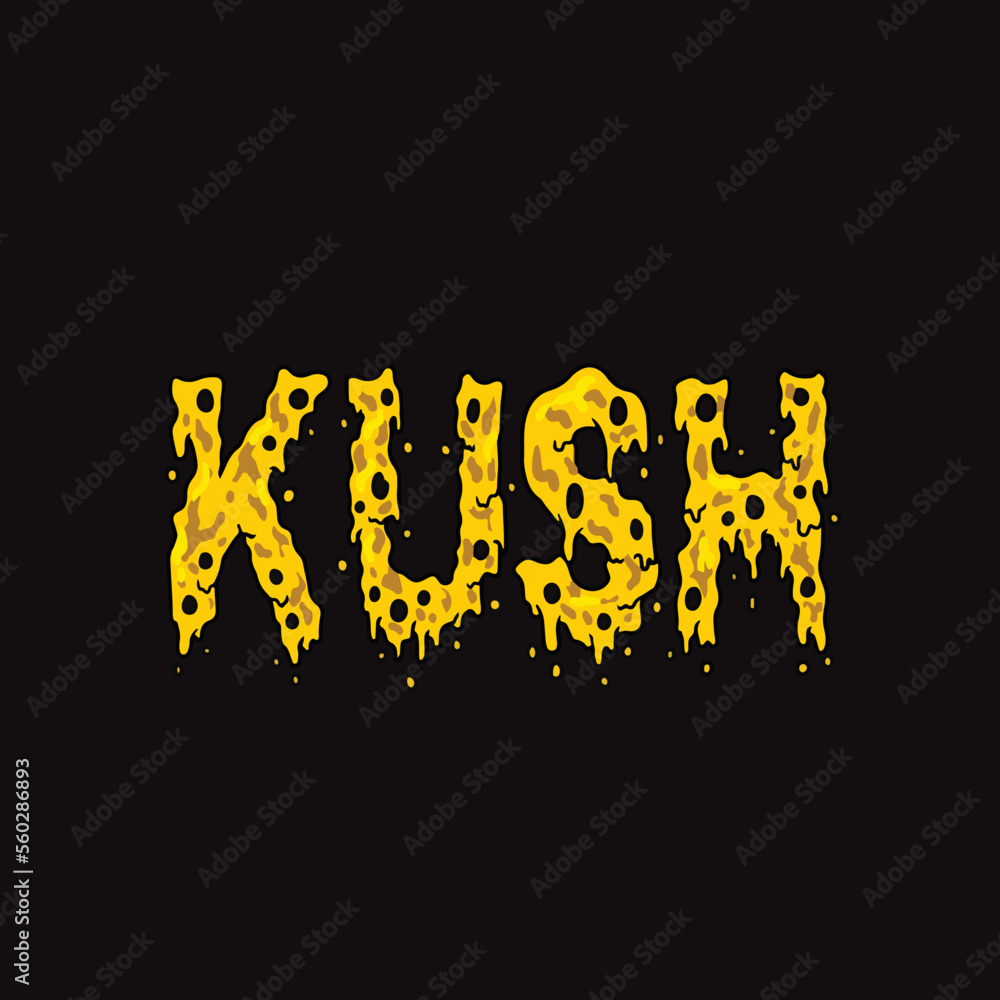 oil vector kush word text letter form oil wax weed cake Stock Vector ...