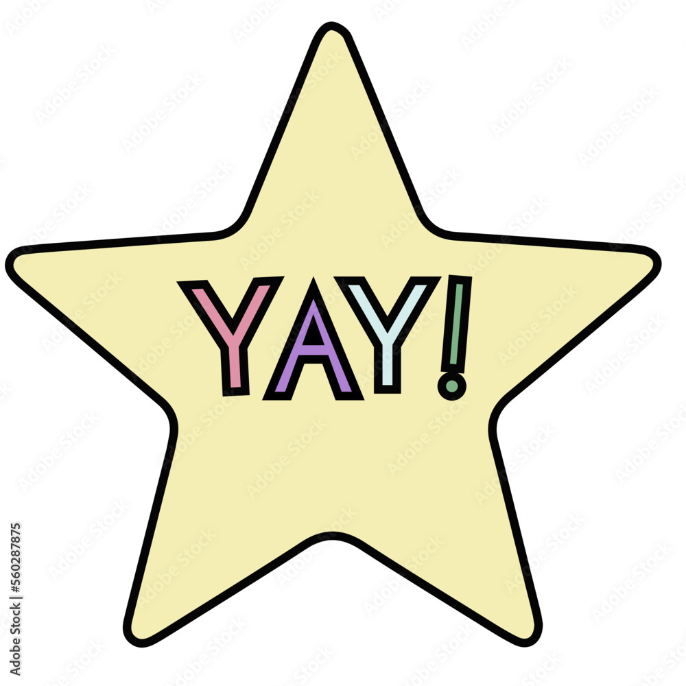 Yay Star Self Care and Self Love Stock Vector | Adobe Stock