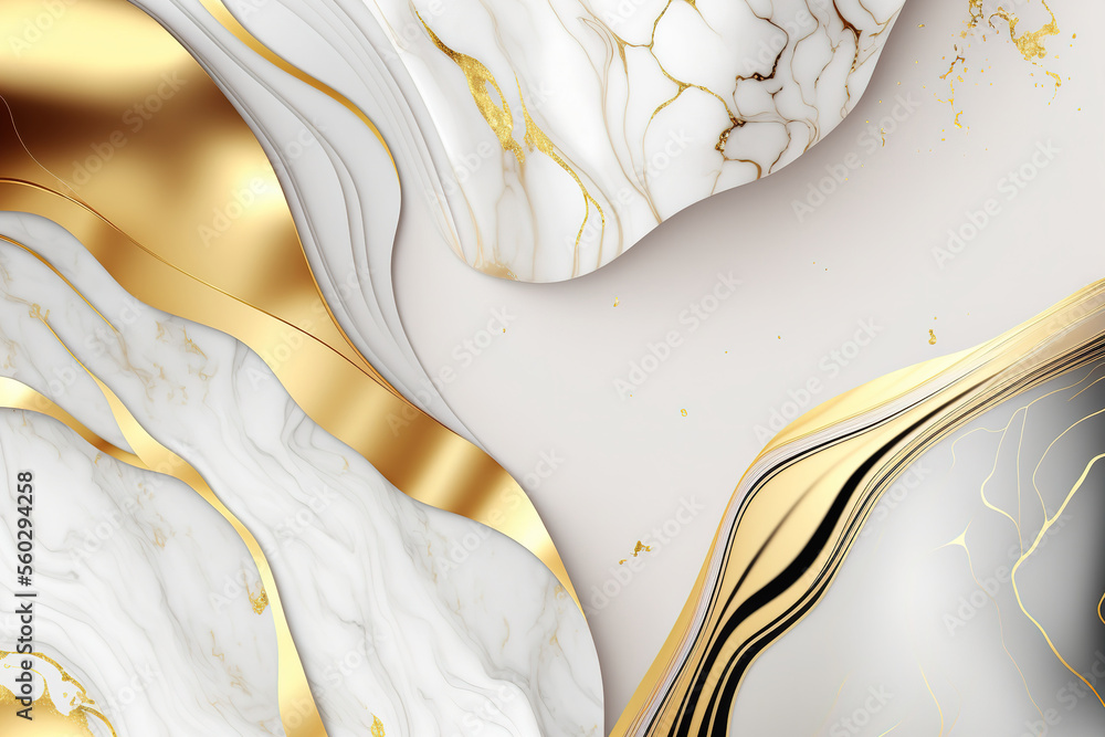 Luxury White Gold Marble texture background vector. Panoramic Marbling ...