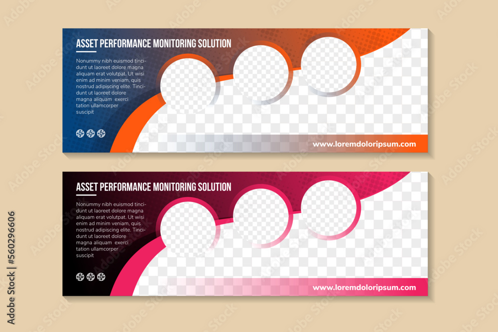asset performance monitoring solution horizontal banner design template ...