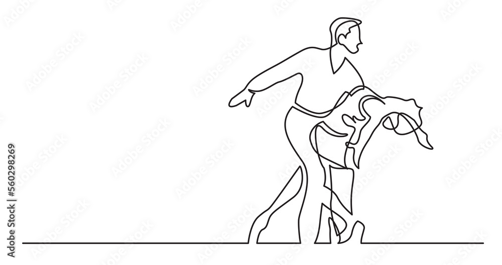 one line drawing of dancing man and woman couple - PNG image with ...