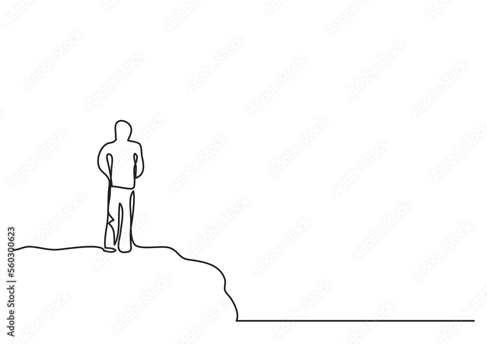 continuous line drawing mao on cliff - PNG image with transparent ...