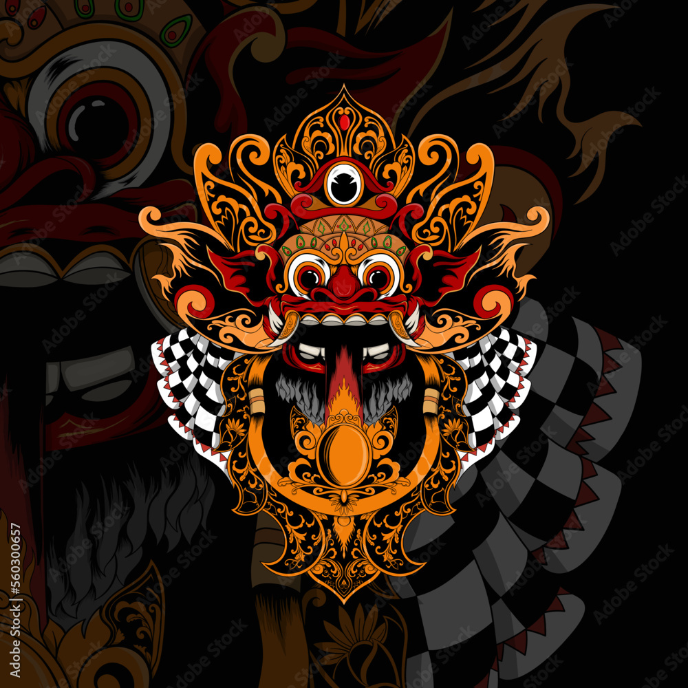Leak Bali Illustration using Balinese Carving with Gold Alloy in the ...