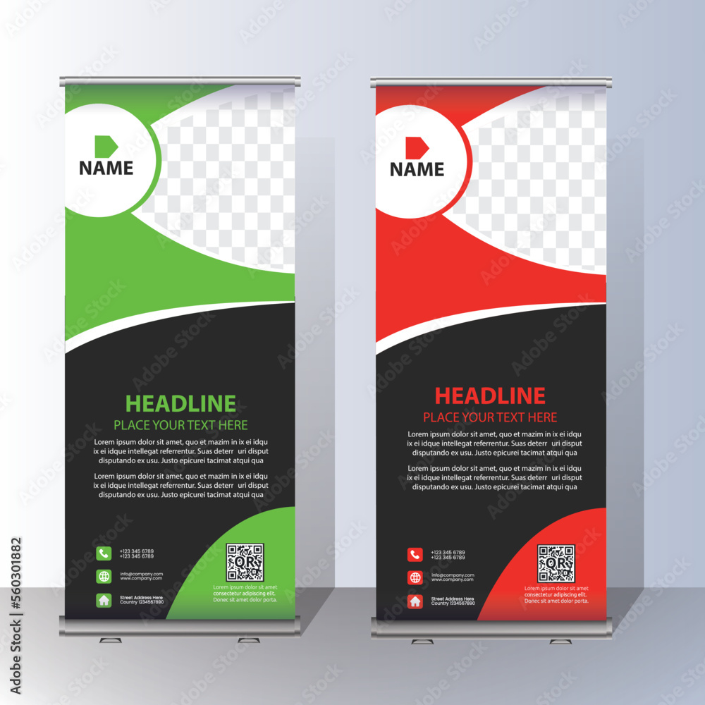 Roll Up Banner Signage Standee Template for Advertising and ...