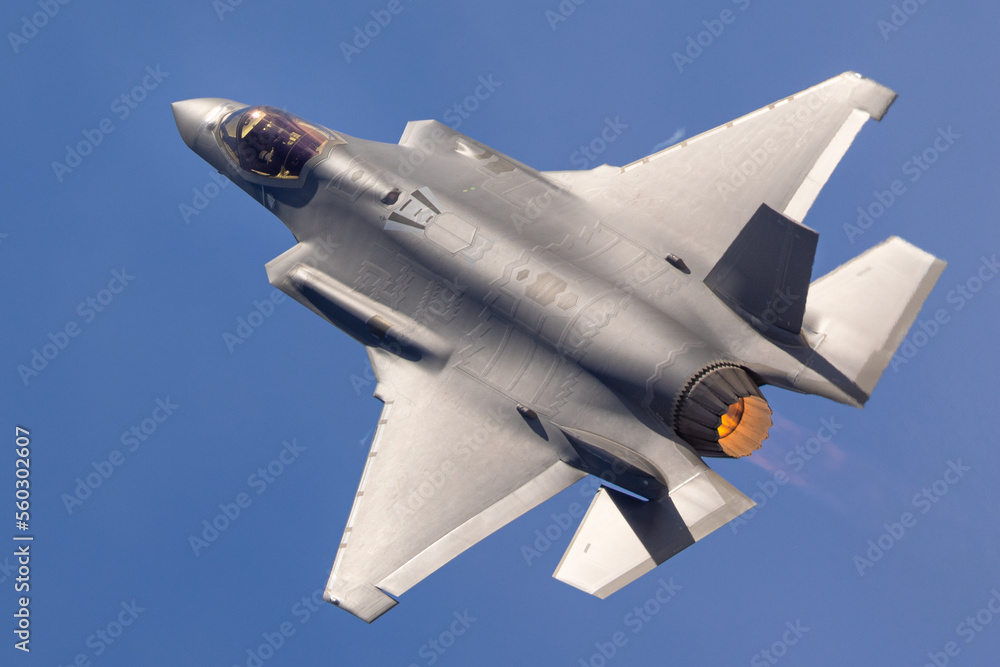 Unusual extremely close top view of a F-35A Lightning II with ...