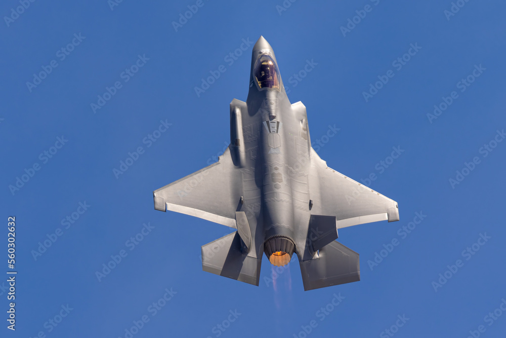 Unusual extremely close top view of a F-35A Lightning II with ...