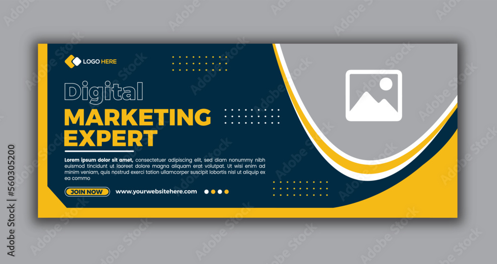 Digital marketing expert Facebook cover photo design Stock Vector ...