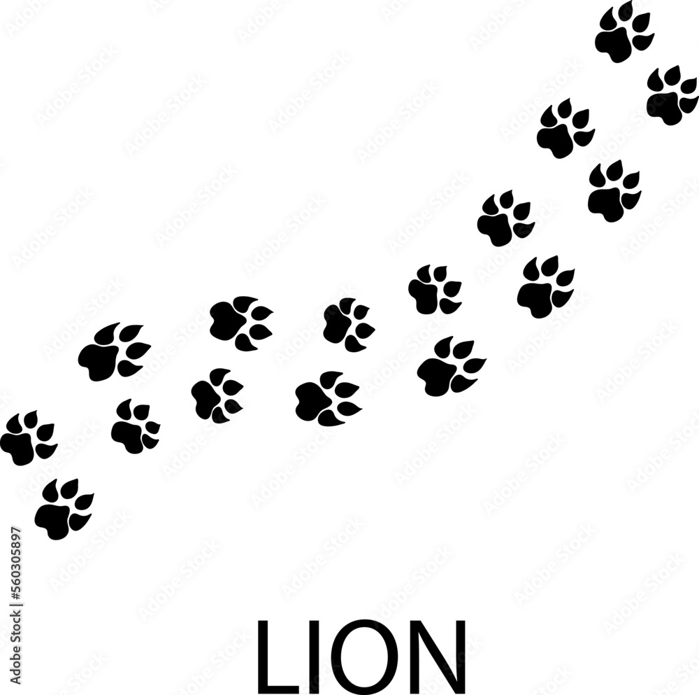 Lion Paw Print Illustration on white background 1.eps Stock Vector ...
