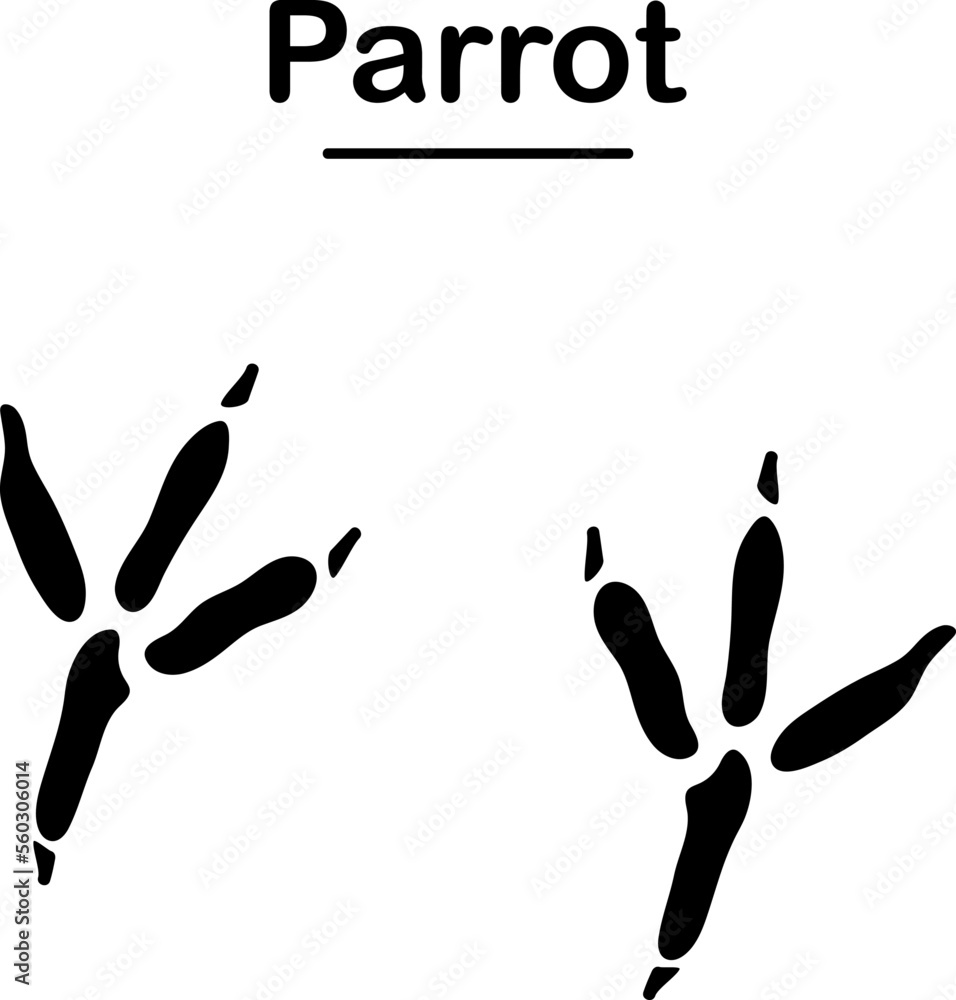 Parrot foot print icon,paw print illustration on white background..eps ...