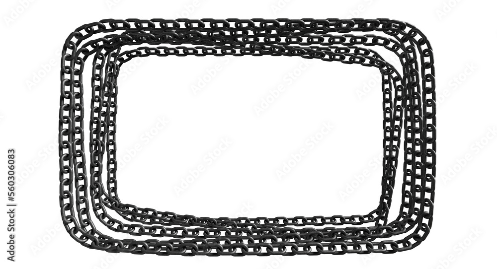 Chain frame Illustration 3d rendering isolated on white background ...