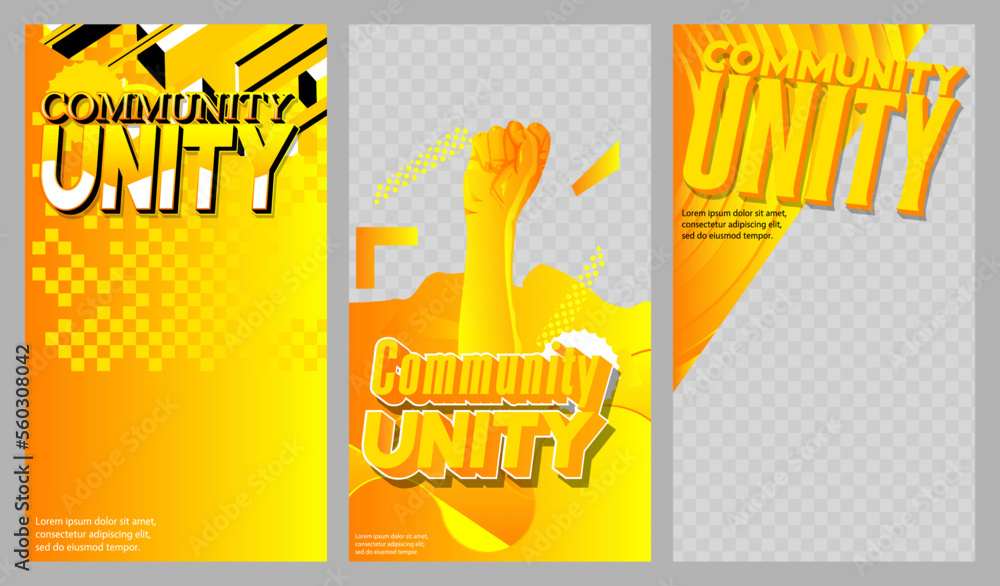Deluxe Community Unity Background vector illustration with clenched ...