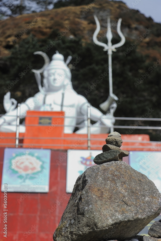 beautiful statue of lord shiva or mahadev or shankara on the himalaya ...