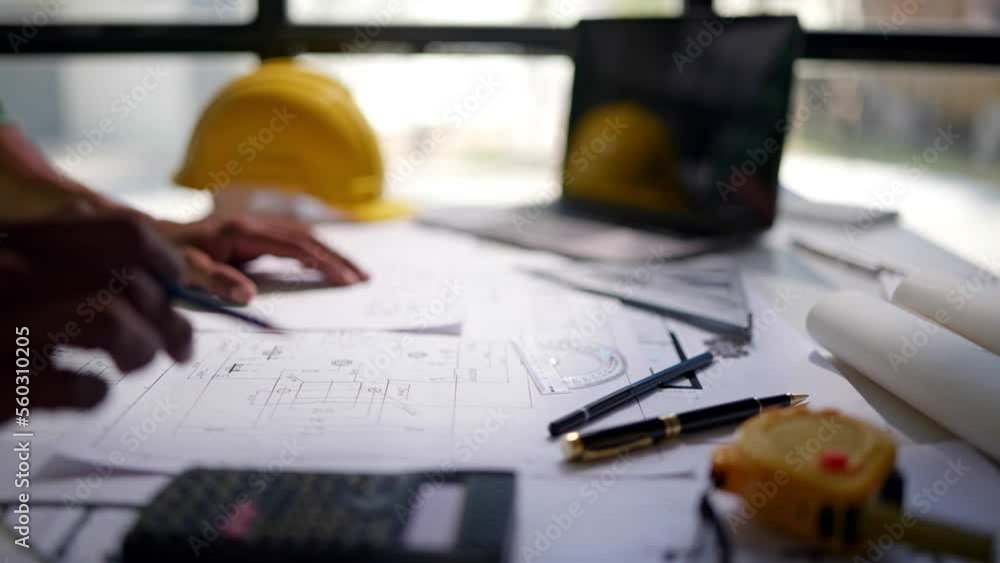 Close up of hands working and calculations estimate for cost and ...