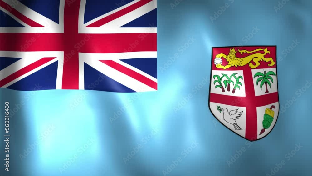 Animation of the Fijian flag. 4K. Fiji flag flying, Republic of Fiji ...