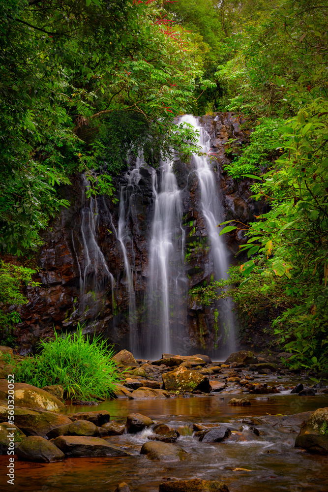 A spectacular ledge waterfall named Ellinjaa waterfall which is hidden ...