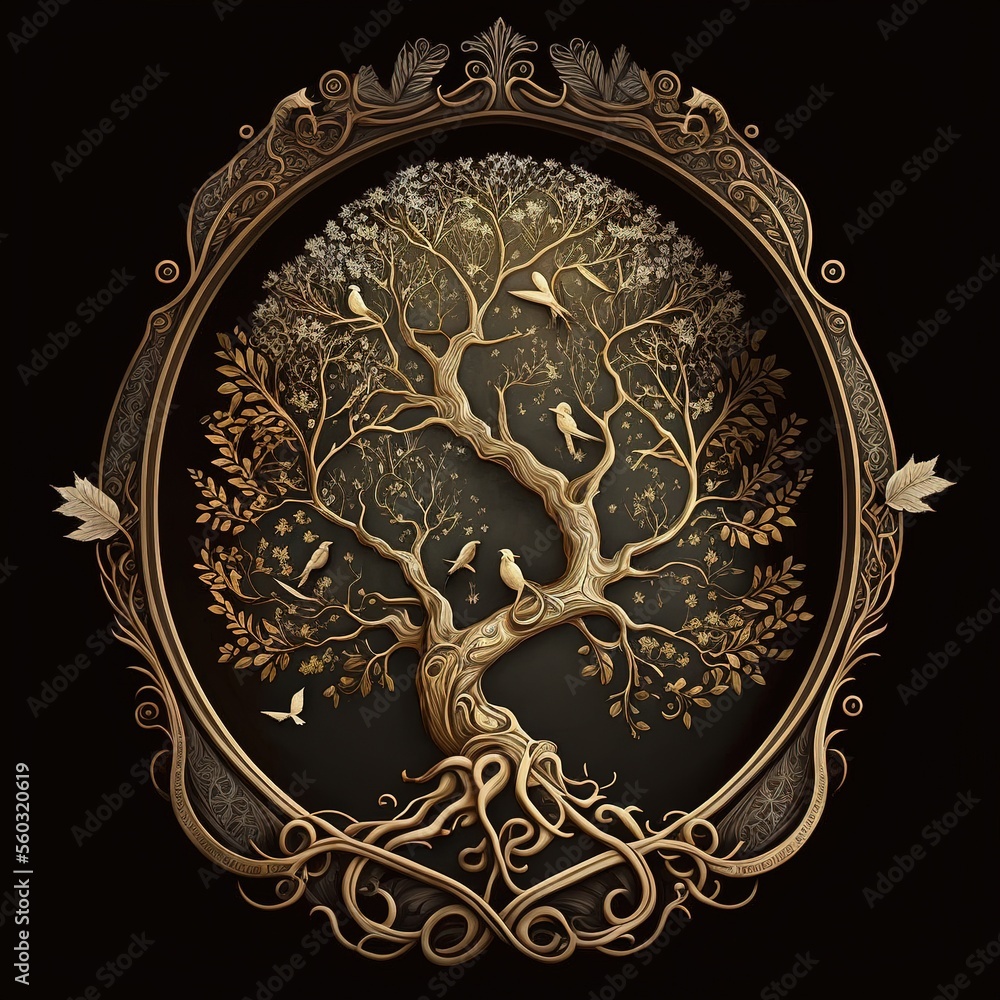 tree of life, abstraction, symbol, religion, mythology Stock ...