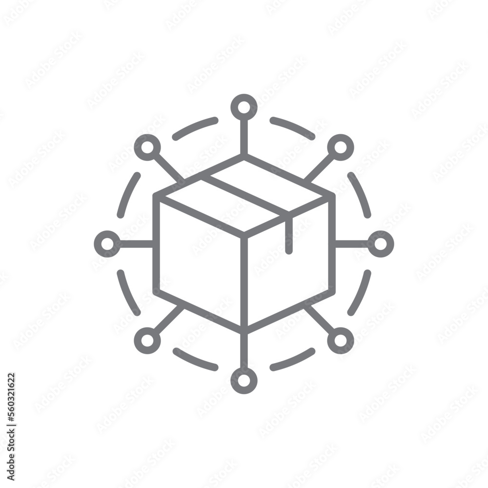 Distribution Delivery service icon with black outline style. Related to ...